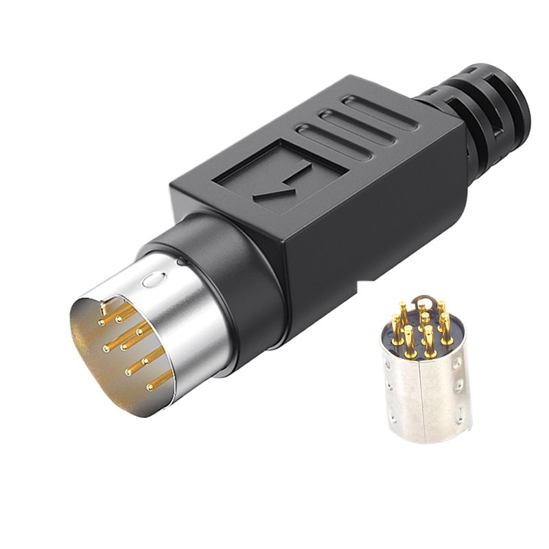 Gold-plated MD8 Male Pin 7-Core 6/5/4-Core S-Terminal PS/2 Plug PLC ...