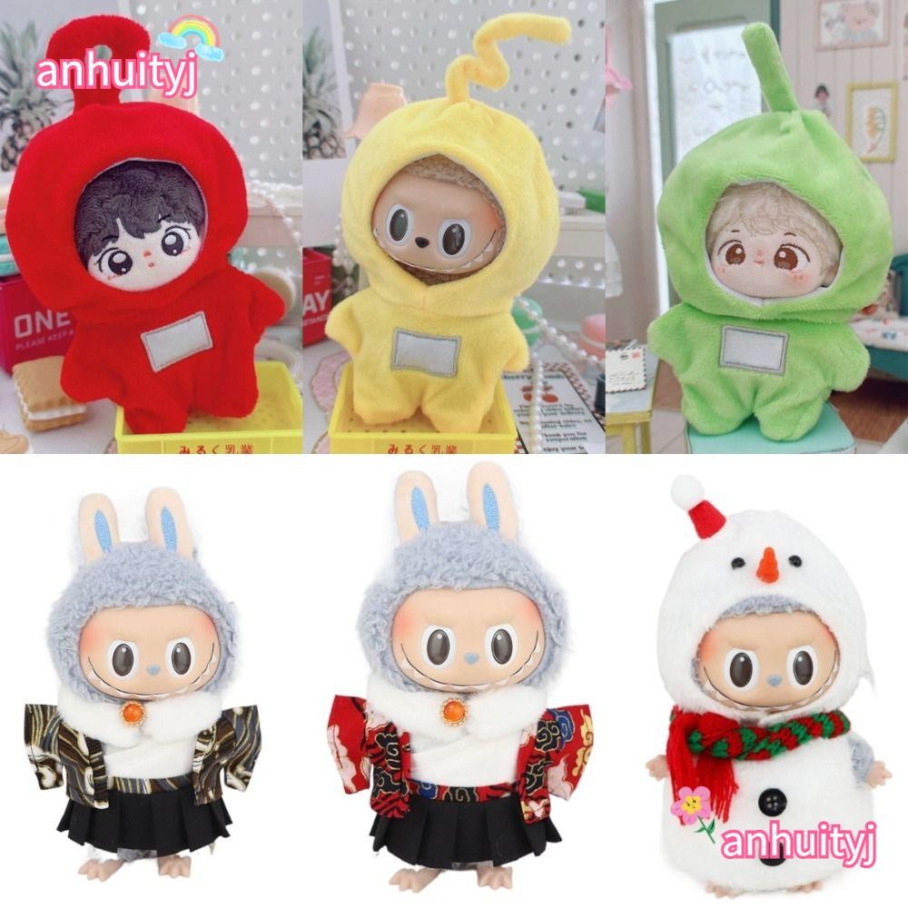LANJ Labubu Snowman Hat Set, 17cm Labubu 10cm 15cm Cotton Doll Doll ...