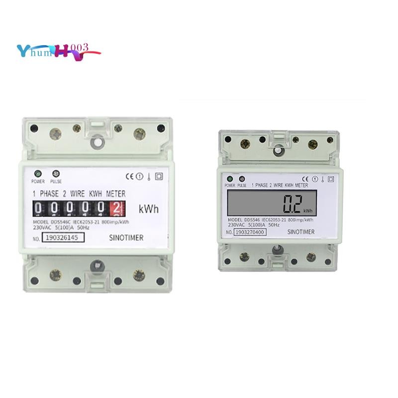 Electric Single Phase Two Wire AC 220V 100A Energy Meter KWh Counter ...