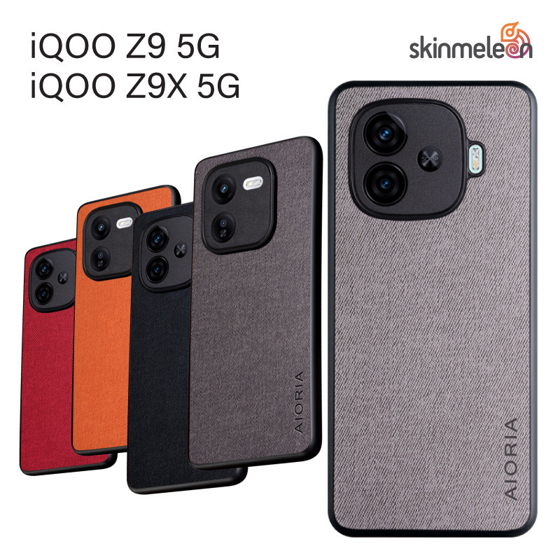 SKINMELEON iQOO Z9 / iQOO Z9X Casing Textile Pattern PU Leather Cover ...