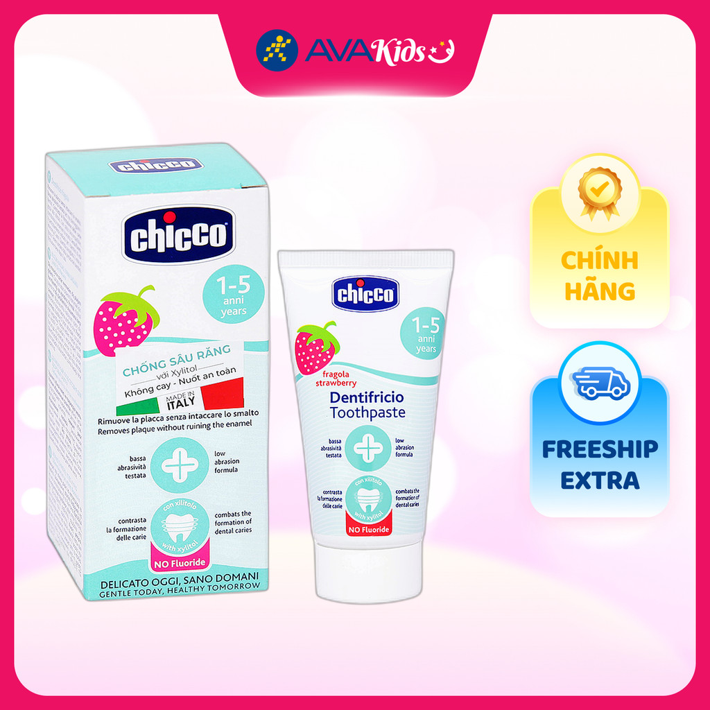 Chicco toothpaste for children 1 - 5 years old strawberry flavor 50 ml ...