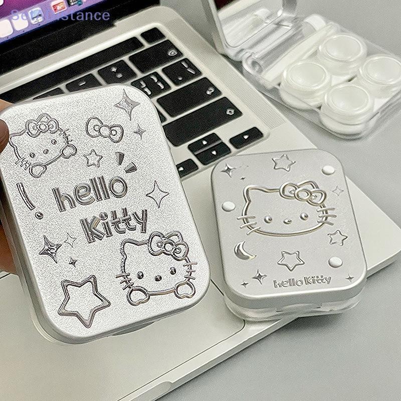 SetADistance Electroplated Silver Hello Kitty Contact Lens Case Cartoon ...
