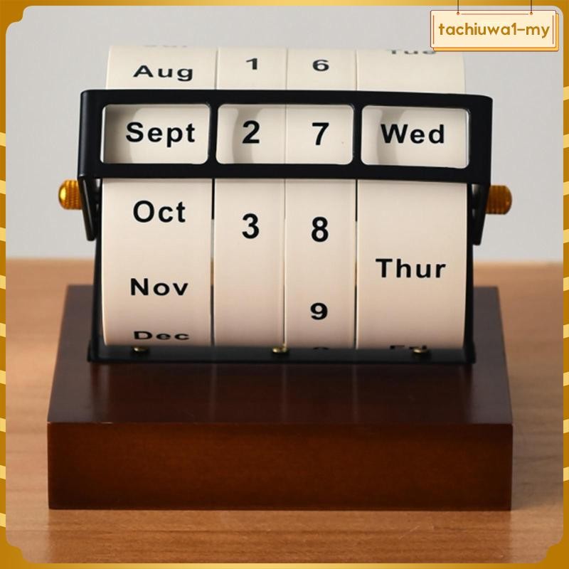[TachiuwadcMY] Rotating Perpetual Perpetual Calendar Wooden Rotary ...
