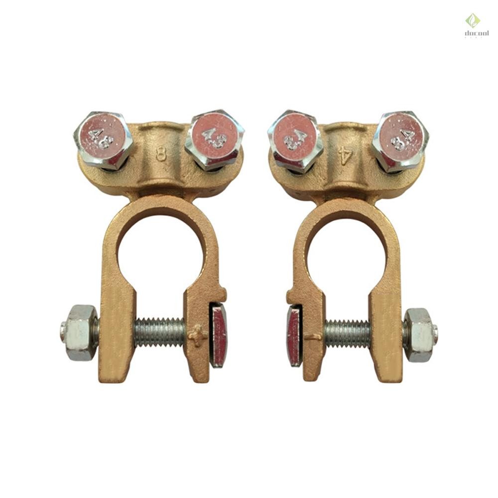 1 Pair Battery Terminal Connectors Positive Negative Brass Battery ...
