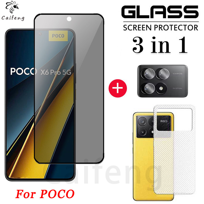 Anti-Spy Privacy 9D Full Tempered Glass For Xiaomi POCO C65 C55 C40 X6 ...