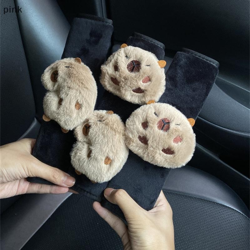 wen Cartoon Capybara Plush Doll Car Seat Belt Cover Kawaii Wiper Turn ...