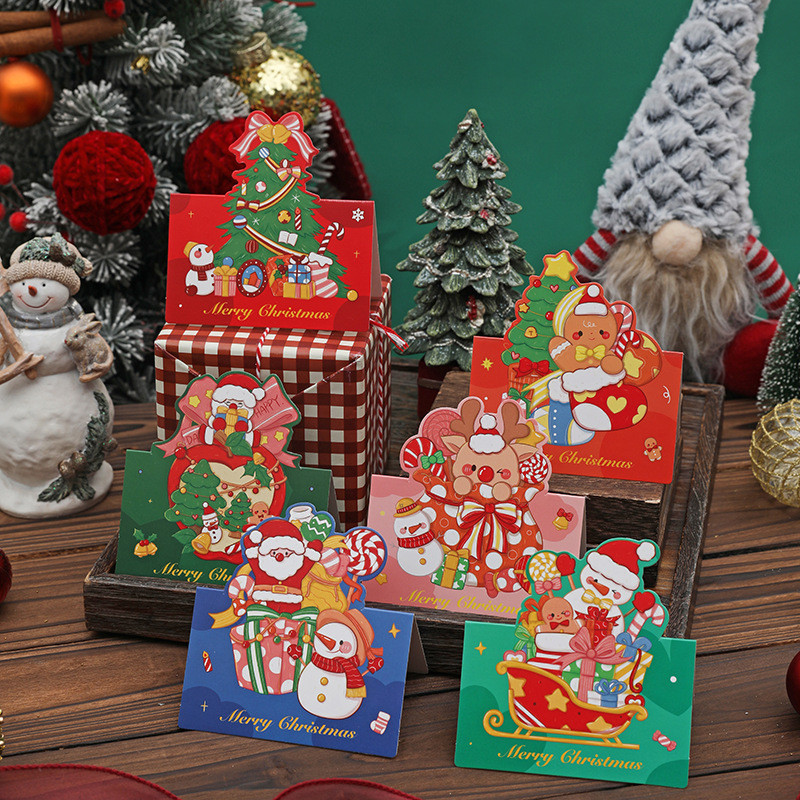 2025 New Retro Christmas Card Head Gift Card Gift Card for Flower Shop ...