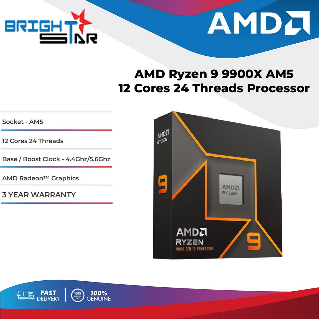 AMD Ryzen 9 9900X AM5 12 Cores 24 Threads Processor | Shopee Malaysia