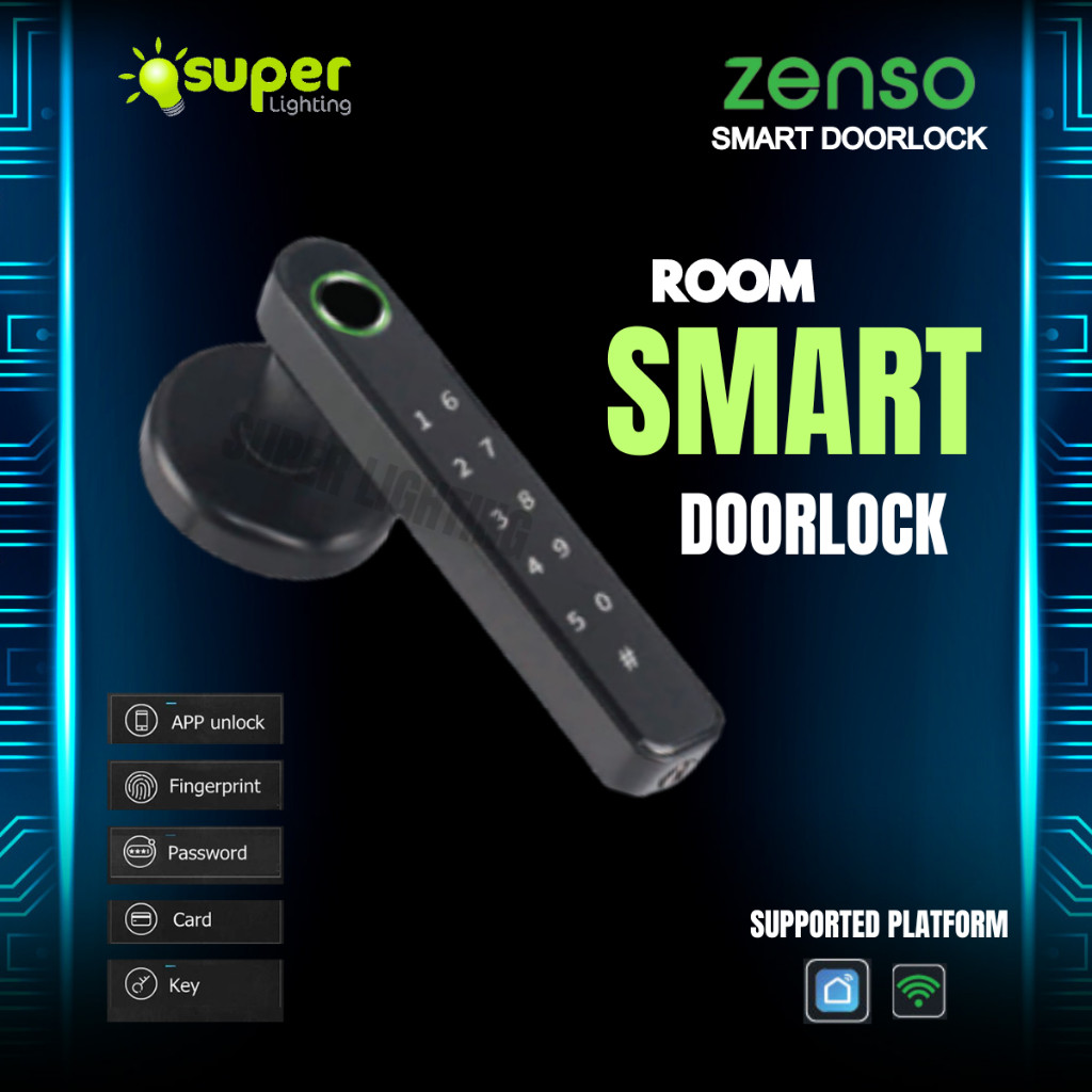 ZENSO Smart Room Lock Smart Digital Lock Password Fingerprint Key Card ...