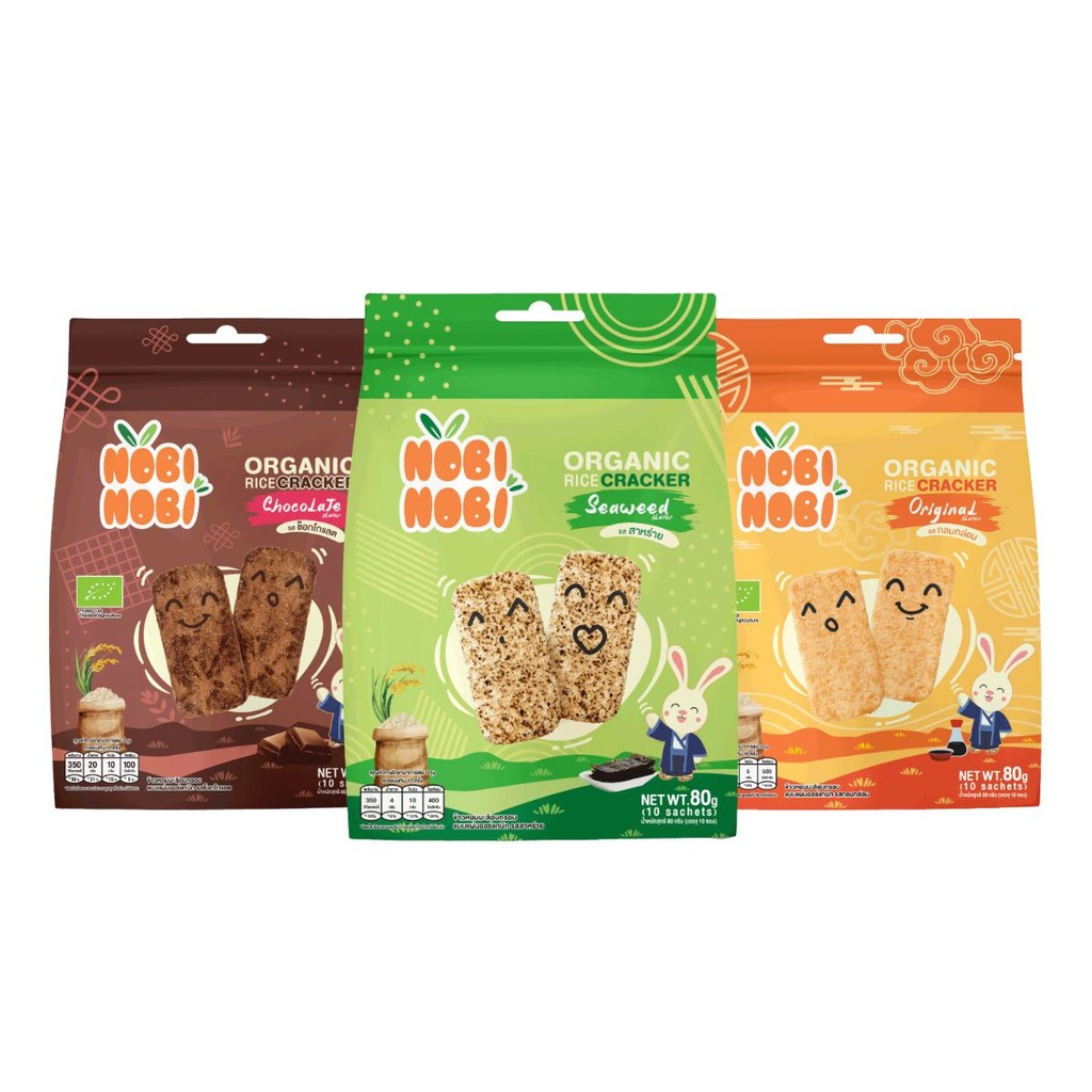 Nobi Nobi Baby Snack Organic Rice Cracker Baby Food (18m+) | Shopee ...