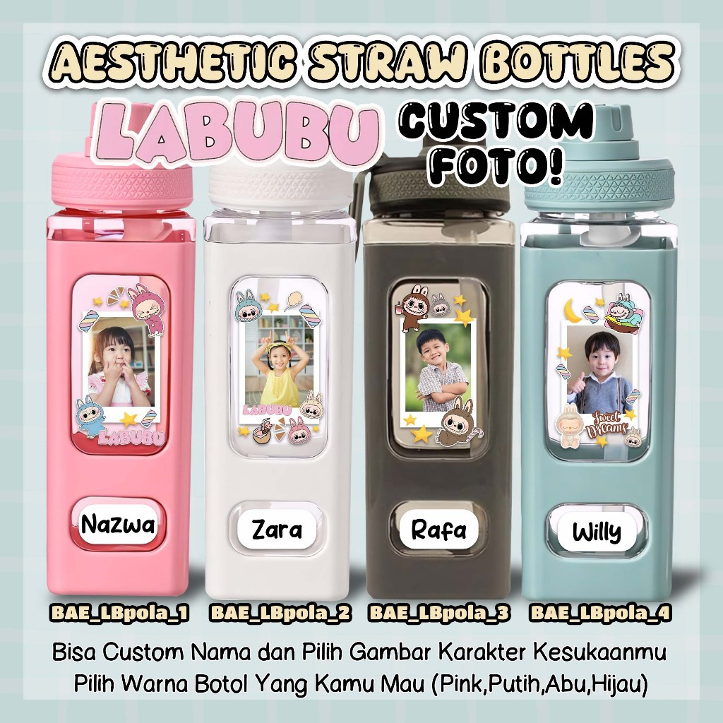 Aesthetic Straw Bottles - Aesthetic Straw Drinking Bottles - LABUBU ...