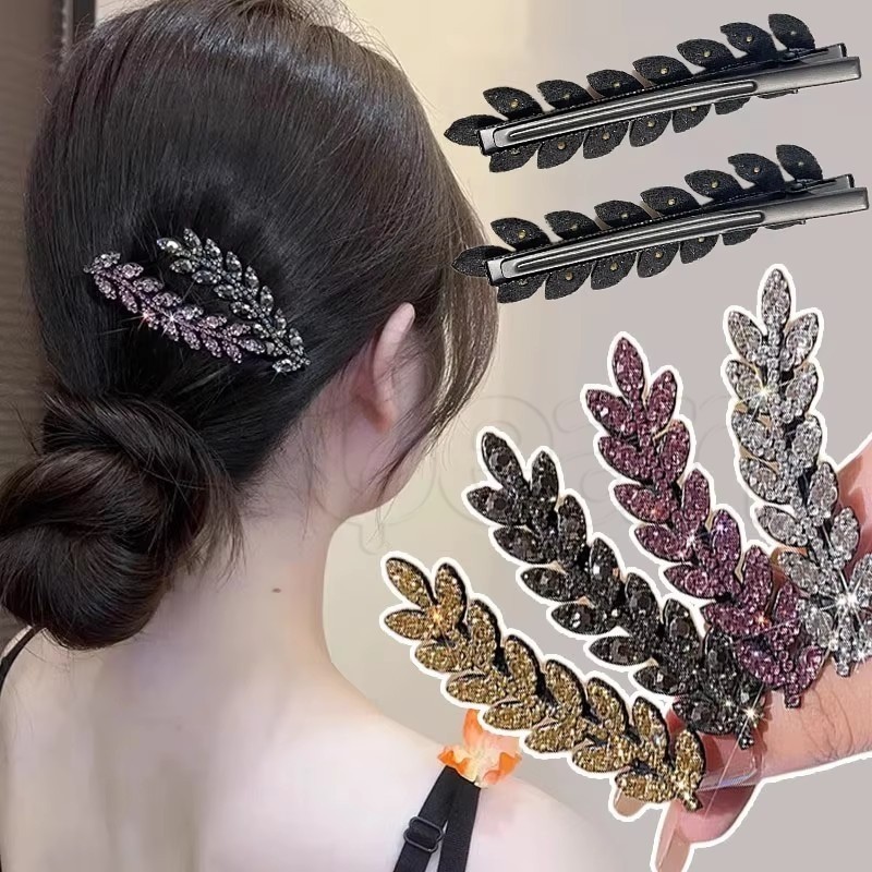 2Pcs Rhinestone Wheat Hairpin - Elegant Sparkling Hair Accessories ...