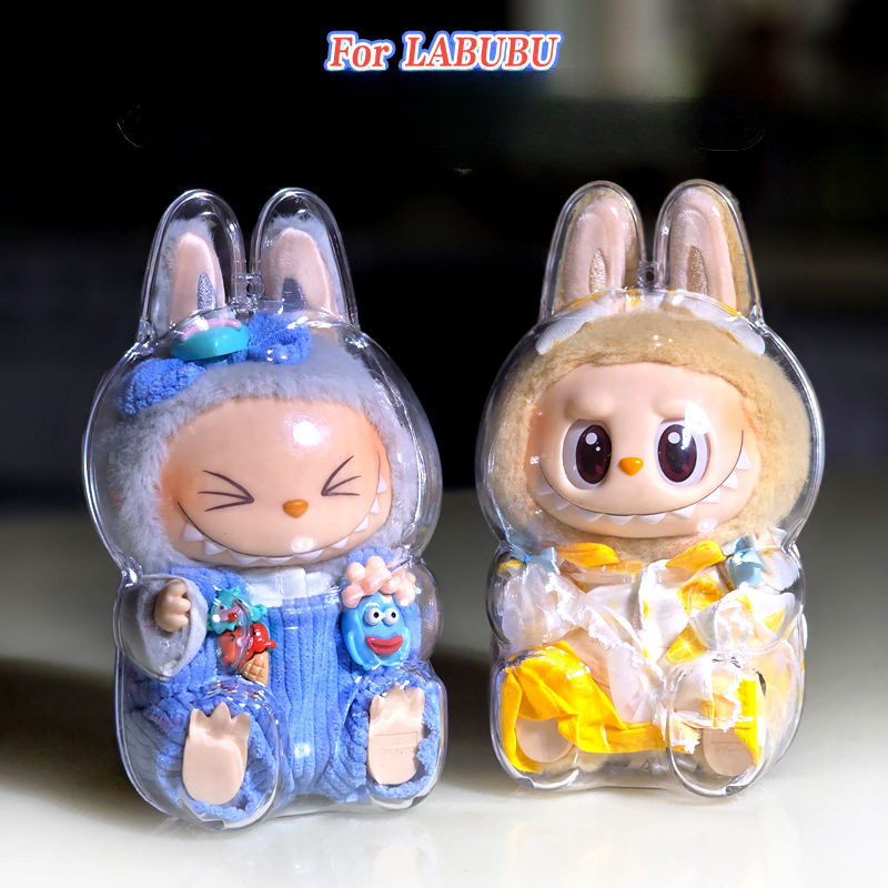 Labubu V2 Doll Transparent Protection Box Outing Bag 15CM Plush Toy ...