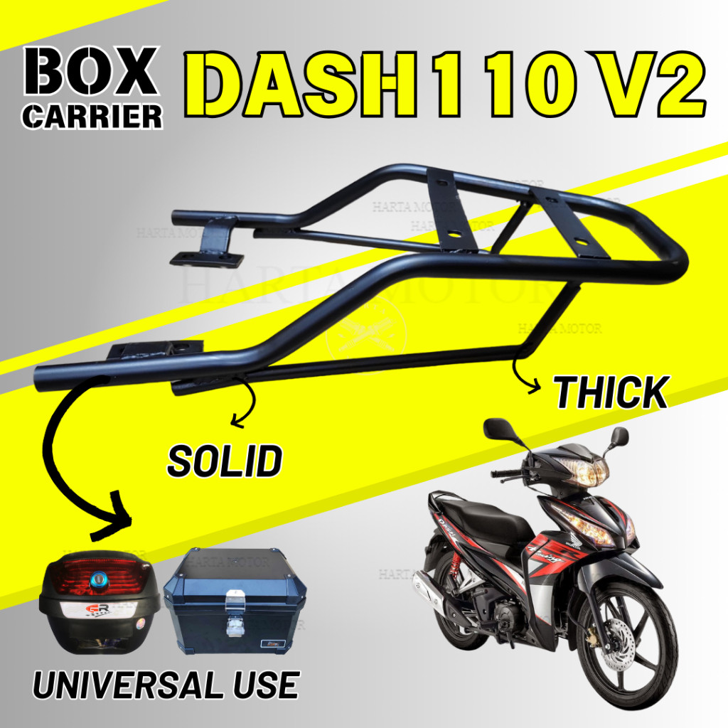 DASH 2 FI DASH 125 FI REAR BOX MONORACK BOX CARRIER KAKI TABAK HEAVY DUTY PVC KOTAK BESI ...