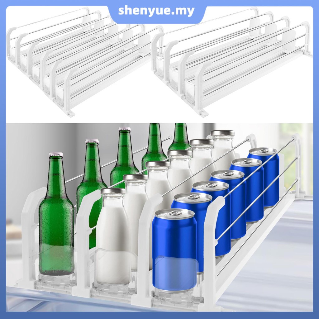 Drink Organizer Self-Sliding Soda Can Dispenser with Locking Adjustable ...