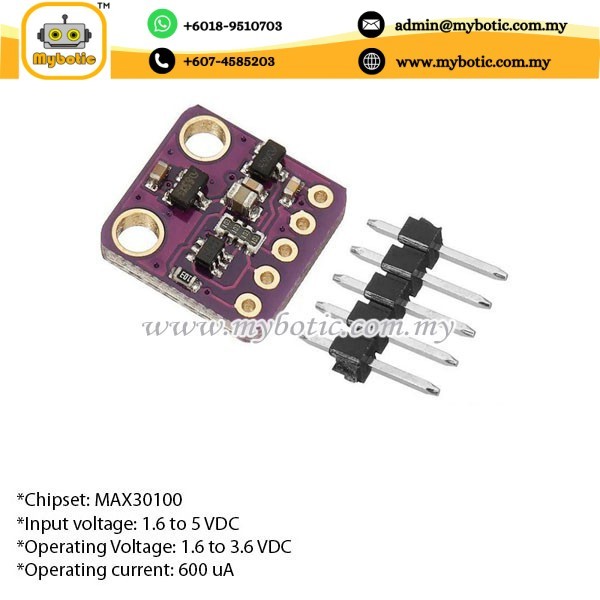 GY-MAX30100 Heart Rate Pulse Sensor and Oximeter Module Arduino ...