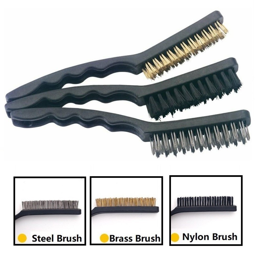 【Hot】Mini Wire Brush Brass Nylon & Steel Brushes Rust Remover Cleaning ...