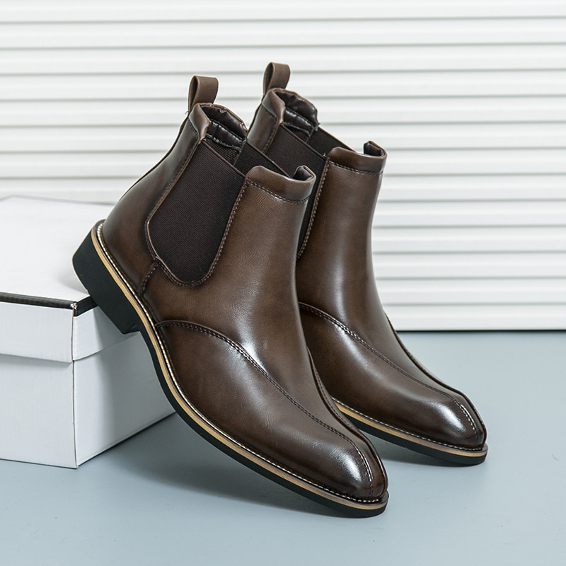Chelsea Boots Men Casual Dress Boots Black Ankle Classic Slip on Boots ...
