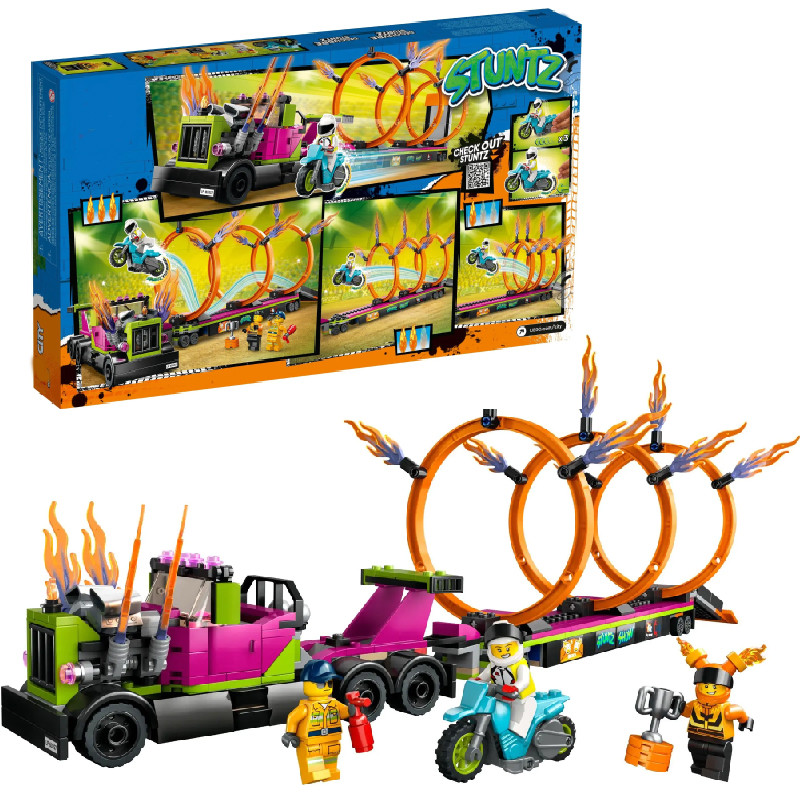 60357 Stunt Truck & Ring of Fire Challenge Building Blocks Spinning ...