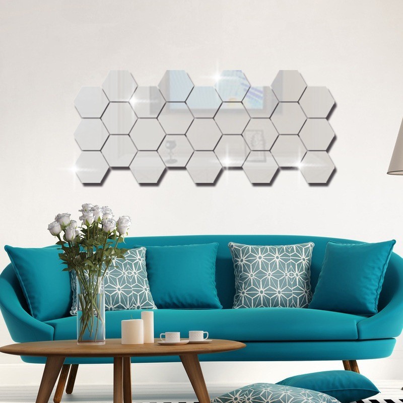 BOOM - HEXAGONAL MIRROR 12PCS SMALL SIZE HEXAGONAL GLASS WALL ...