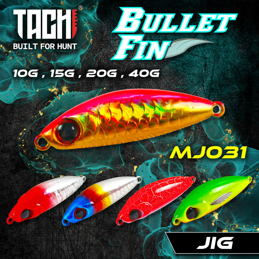 Umpan Jig Bullet Fin 10/15/20/40g Micro Jig Light Jig Laser 3D Body ...