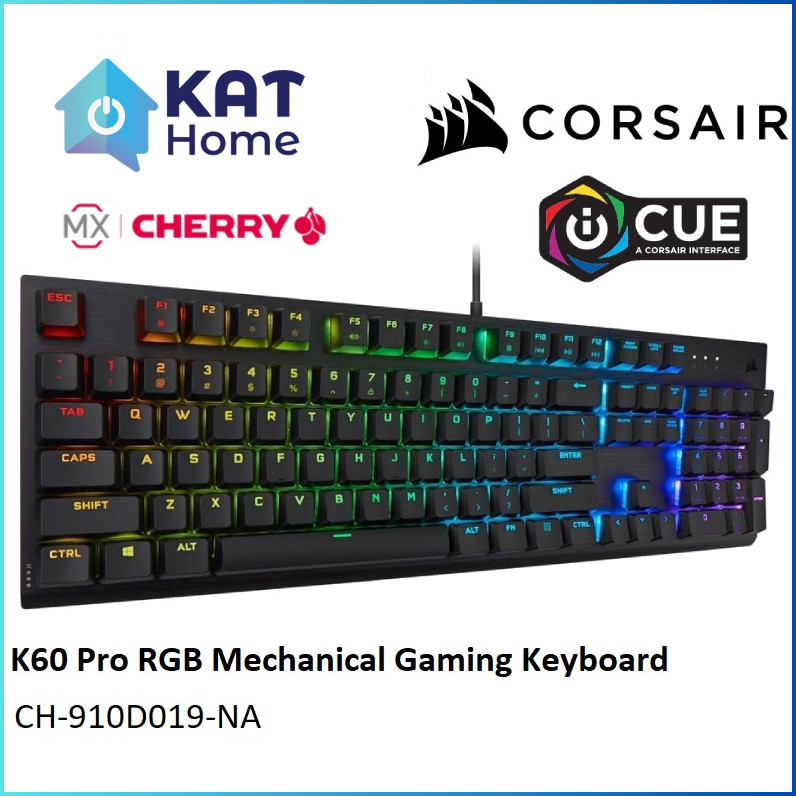 CORSAIR K60 PRO RGB / RED LED / TENKEYLESS TKL / FULL SIZE BACKLIT ...