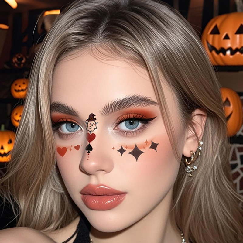 [eetmo] 1pcs Halloween Vampire Bat Fake Freckles Temporary Tattoo ...
