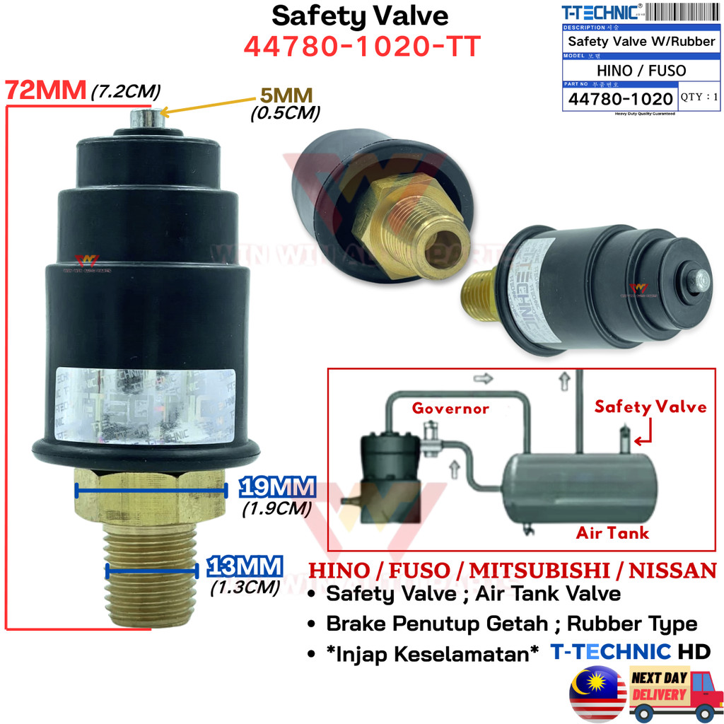 44780-1020-TY Hino Fuso Mitsubishi Nisaan (Injap Keselamatan) Safety ...