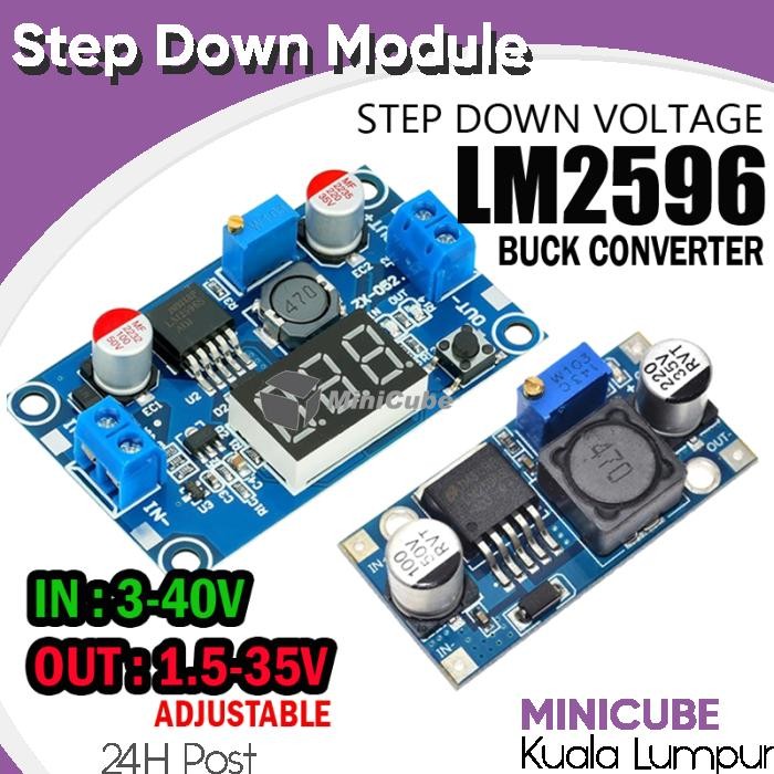 LM2596 DC-DC Adjustable Step Down Module Buck Converter Power Supply ...