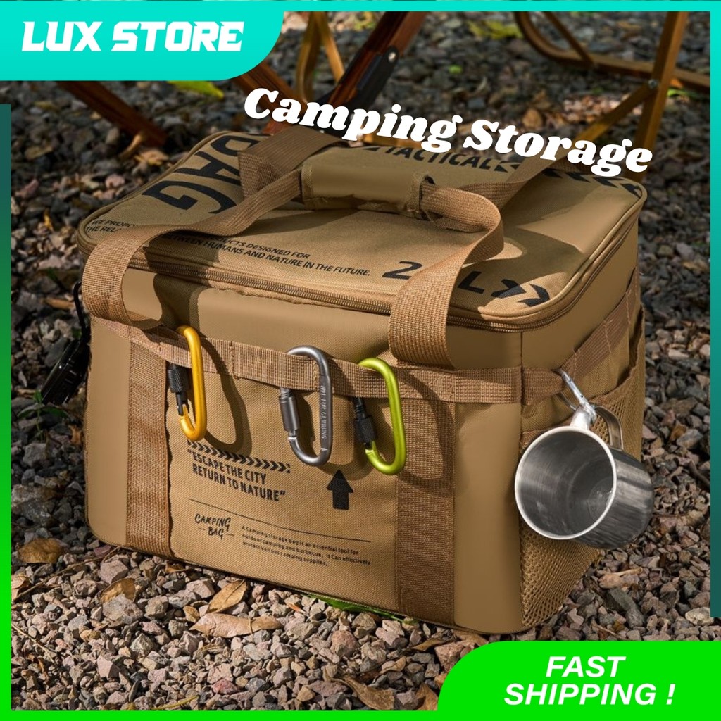 Tan Look 25L Camping Storage Bag Picnic Large Capacity Cookware Storage ...
