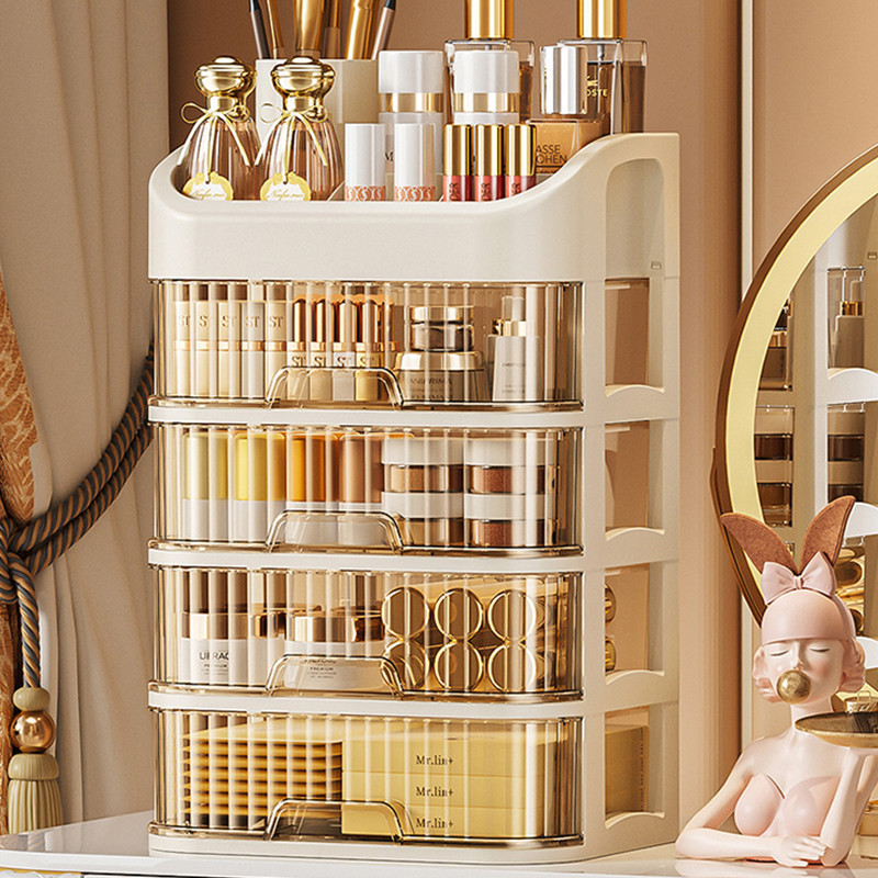 Cosmetics storage box dressing table storage rack elevated top design ...
