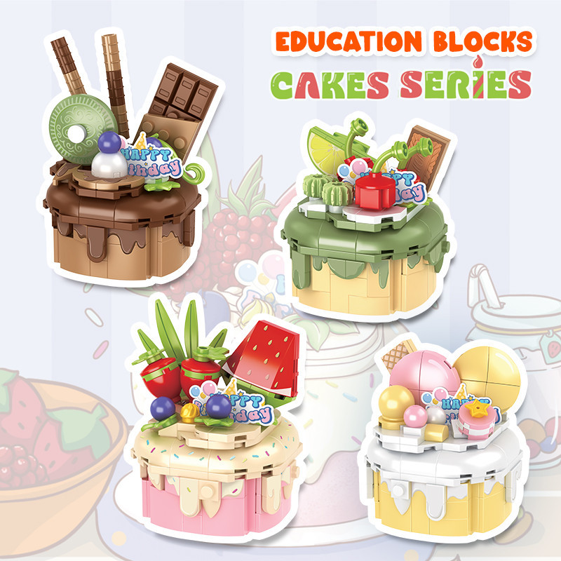 Education Building Blocks Birthday Cake Series Chocolate Strawberry ...