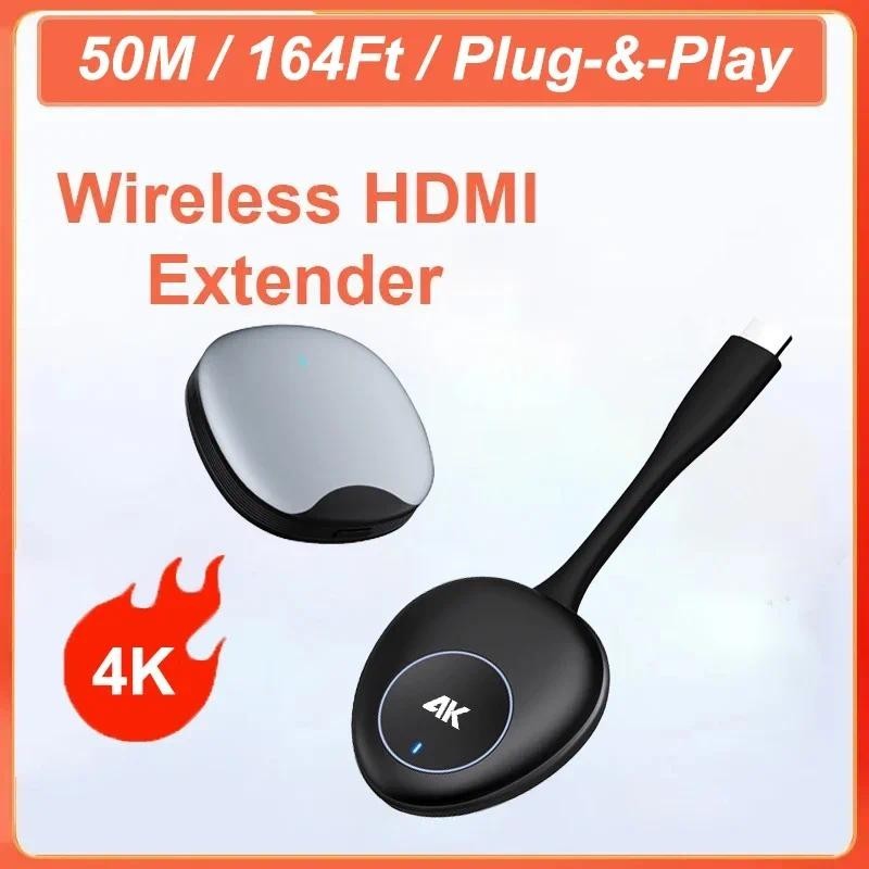 4K 50m Wireless Video Transmitter and Receiver HDMI Extender Display ...