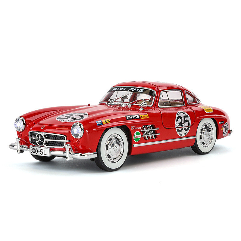 Simulasi 1/24 Mercedes-Benz 300SL Latte seni aloi Model kereta ...