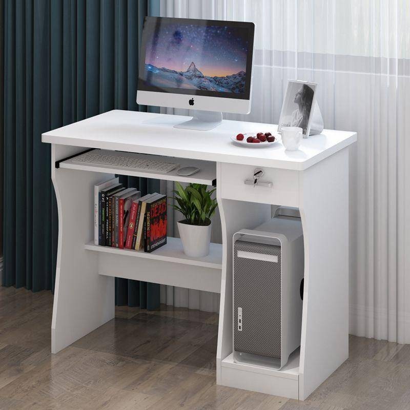 Desk, simple desk with drawers and locks, desktop computer desk, study ...