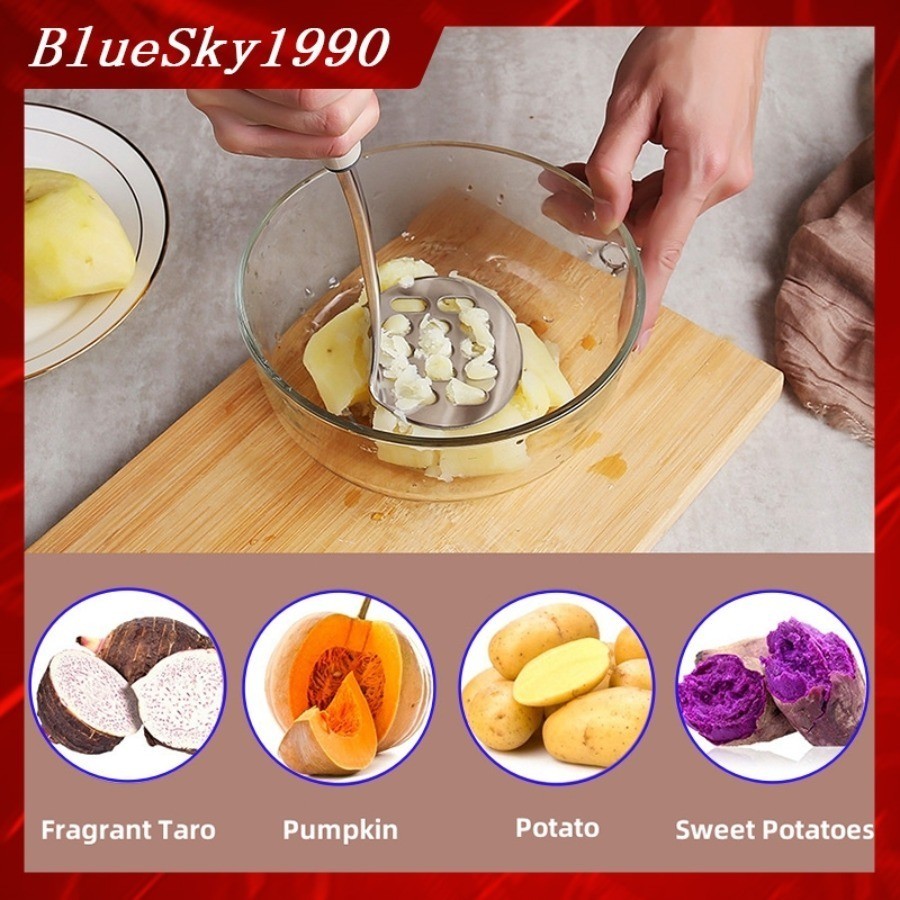 【READY STOCK】Hand Held Pressed Potato Masher Stainless Steel Ricer ...