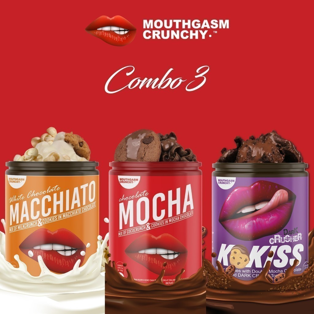 Mouthgasm Crunchy (Mixed) Mocha, Macchiato, Kokiss - COMBO SPECIAL ...