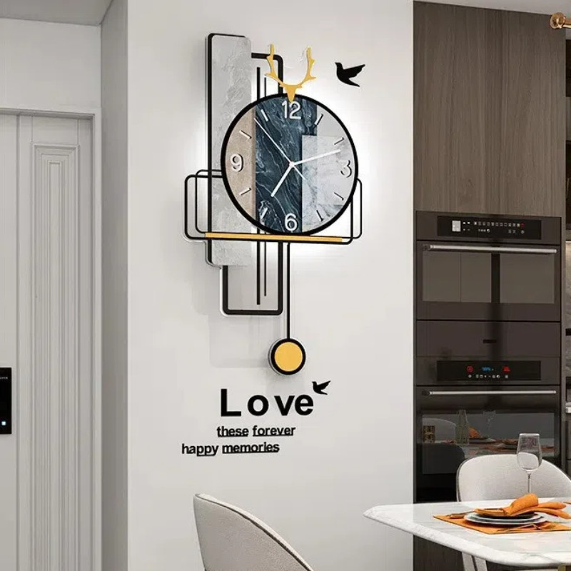 JAM DINDING BESAR RUANG TAMU MODERN SILENT ACRYLIC LARGE WALL CLOCK FOR ...