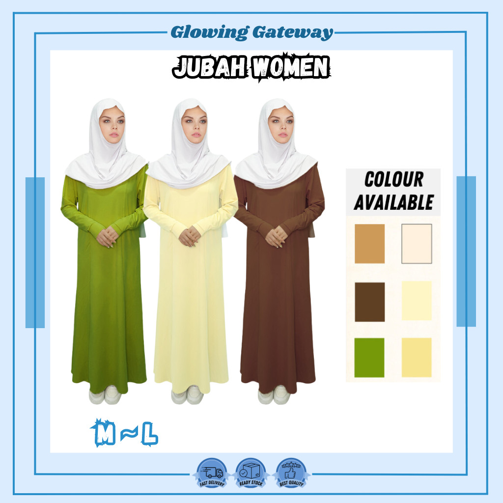 (Ready Stock In Malaysia) Jubah Wanita Berkualiti Tinggi 6 Warna KAIN ...