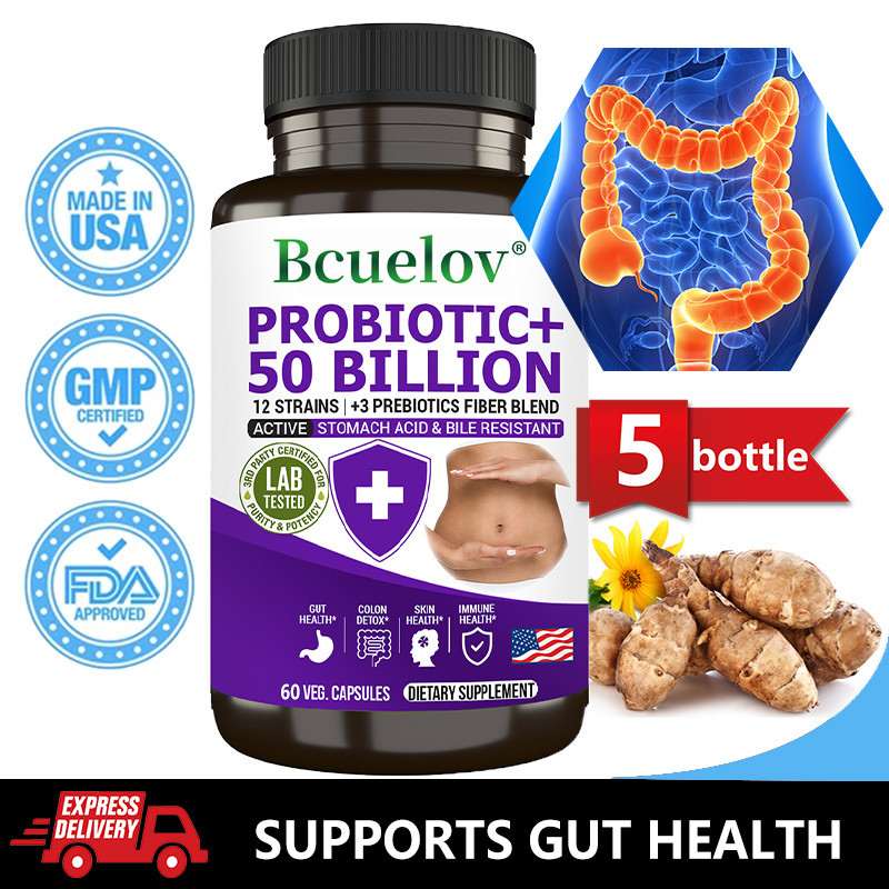 Probiotics +50 Billion Supplement, Support Digestive and Immune Health ...