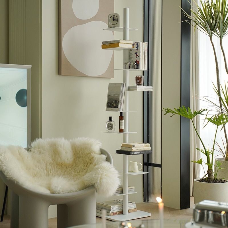 Rak buku tidak kelihatan memusing Nordik, rak membaca, kreatif, rak ...