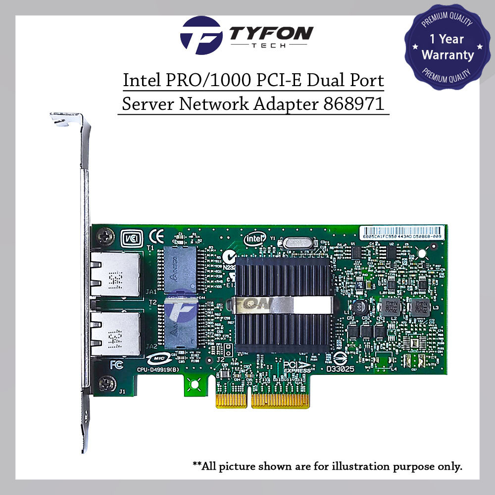 Intel PRO/1000 PCI-E Dual Port Server Network Adapter EXPI9402PT 868971 (Refurbished) | Shopee ...