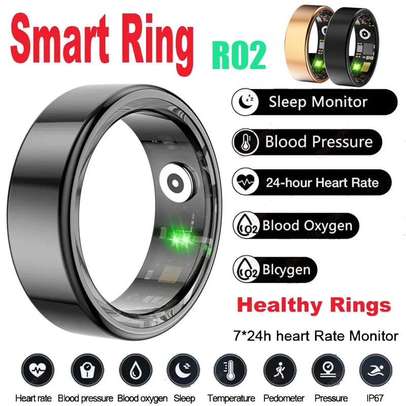 R02 Smart Ring Military Grade Titanium Steel Shell Health Monitoring ...