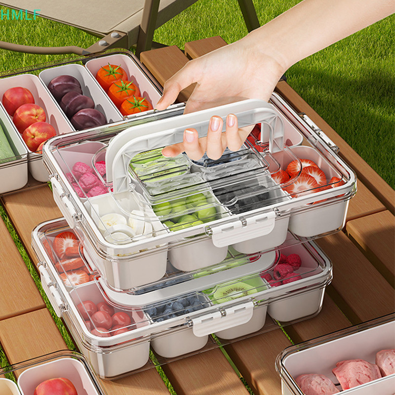【HM】 8 Grids Divided Serving Tray Fruit Vegetable Container Portable ...