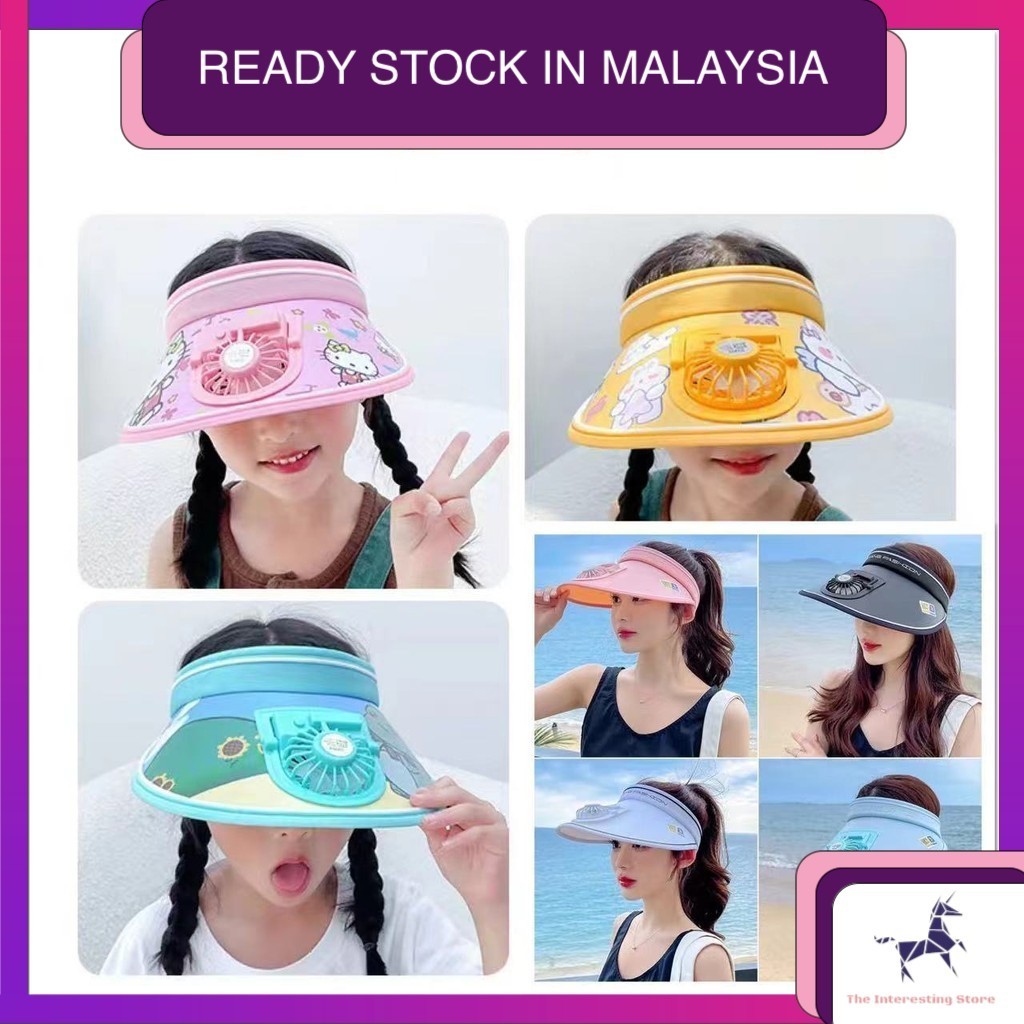 《Mega Sale》Topi Kipas Cap with fan USB rechargeable Anti-UV Breathable ...