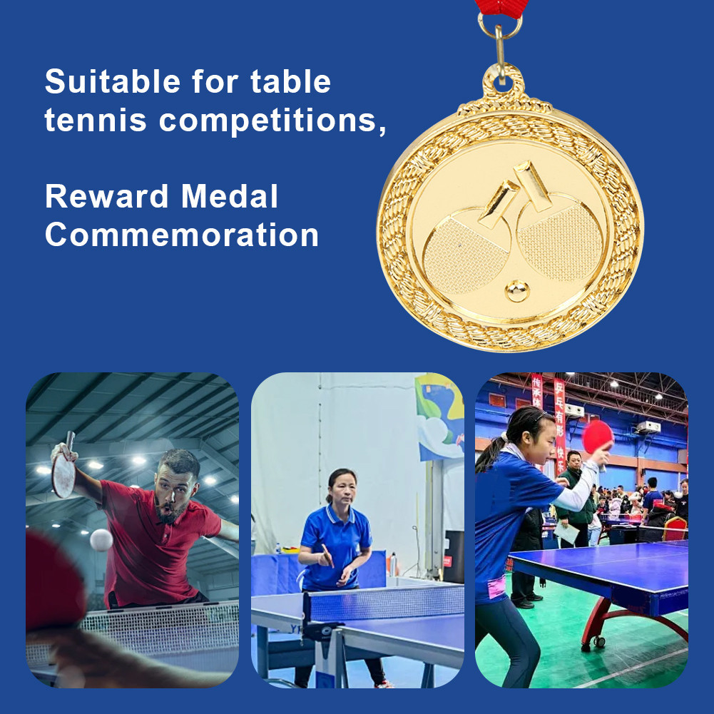 OCE! 5cm Ping Pong Medal Table Tennis Award Medals with Neck Ribbon ...