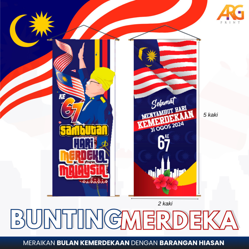 Bunting Merdeka Full Printing Props Patriotik Malaysia | Shopee Malaysia