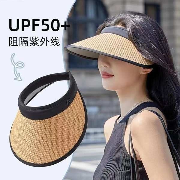 topi pantai wanita topi pantai cap woman Gadis topi jerami kosong musim ...