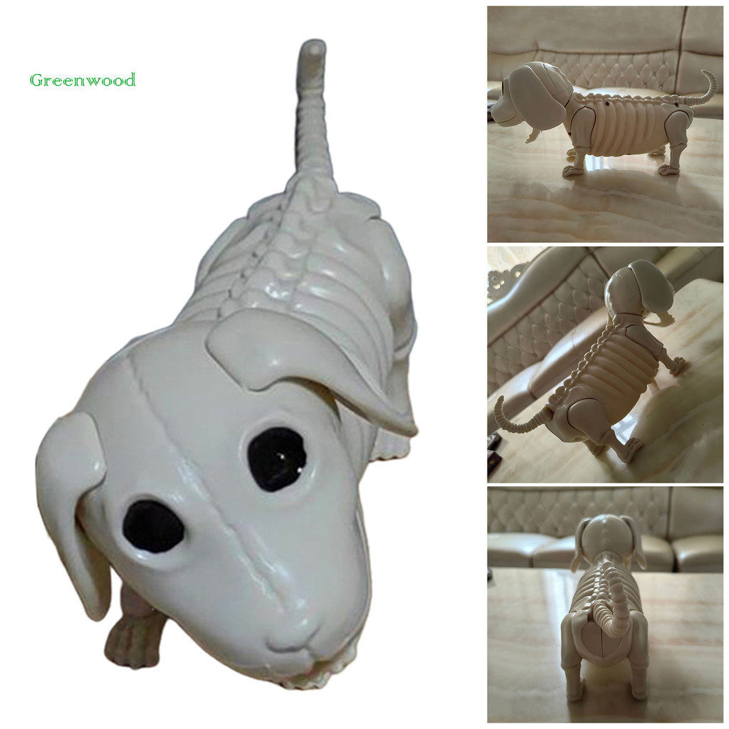 greenwood Halloween Dog Skeleton Decoration Realistic Posable Plastic ...