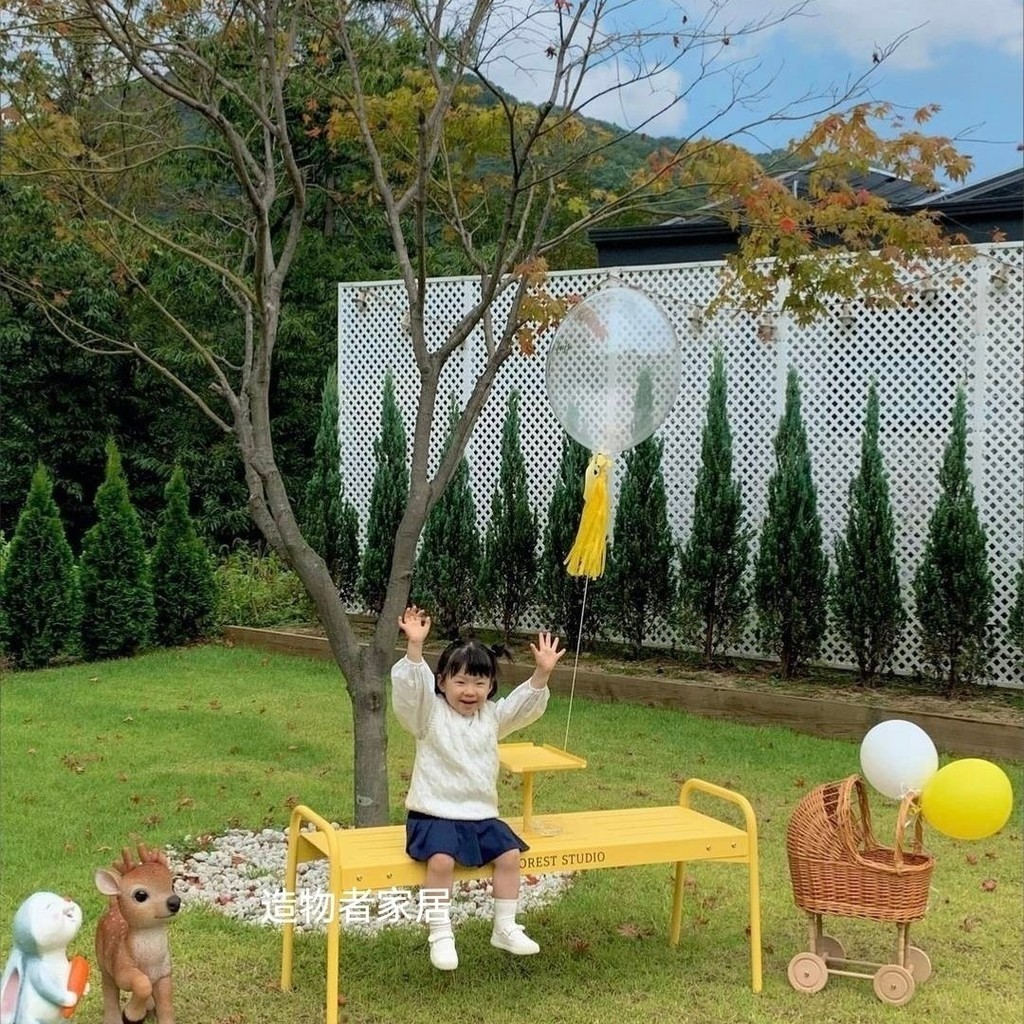 Free Shipping~Stock~insSouth Korea Outdoor Bench Park Bench Milk Tea ...